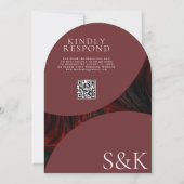 Maroon Minimal Elegant Muslim QR Code Arch Wedding Invitation | Zazzle