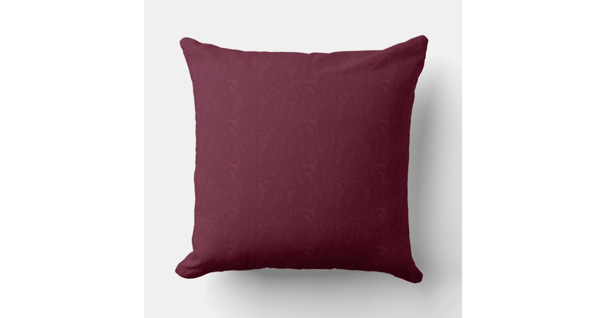 Maroon Moire Texture Print Throw Pillow 20" x 20" | Zazzle