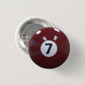 Maroon No. 7 Billiard Pool Ball Button | Zazzle