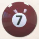 Maroon No. 7 Billiard Pool Ball Round Paper Coaster | Zazzle