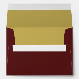 Maroon Red & Gold 5x7 Graduation Invite Envelope | Zazzle