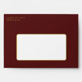 Maroon Red & Gold 5x7 Graduation Invite Envelope | Zazzle