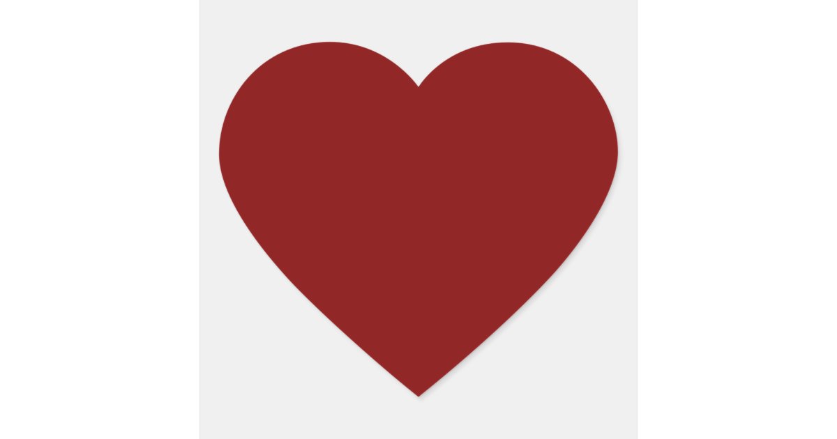 Maroon Red Heart Sticker | Zazzle