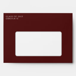 Maroon Red & White 5x7 Graduation Invite Envelope | Zazzle