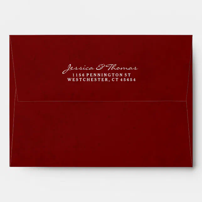 Maroon Red & White Custom Invitation Envelope | Zazzle