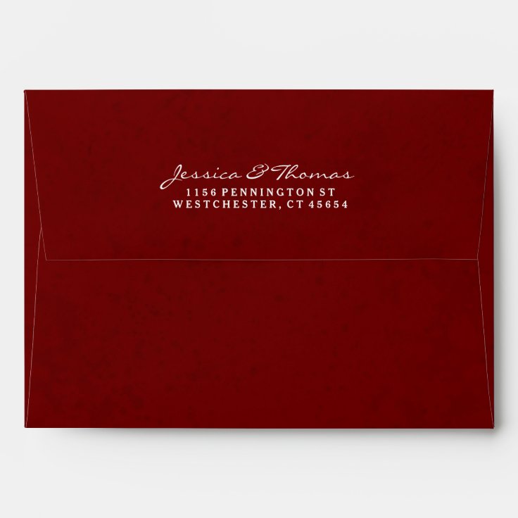 Maroon Red & White Custom Invitation Envelope | Zazzle