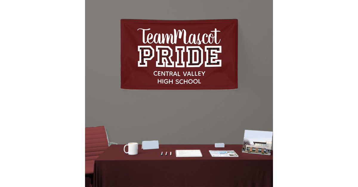 Maroon School Pride Mascot Name Banner | Zazzle
