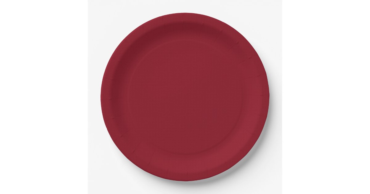 Maroon Simplicity Paper Plates | Zazzle