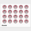 Maroon Sugar Skull Classic Round Sticker | Zazzle