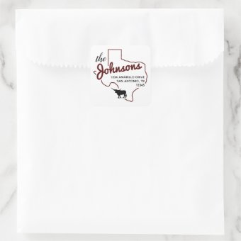 Maroon Texas Longhorn Family Address Label | Zazzle