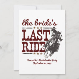 Maroon The Bride's Last Ride Invitation | Zazzle