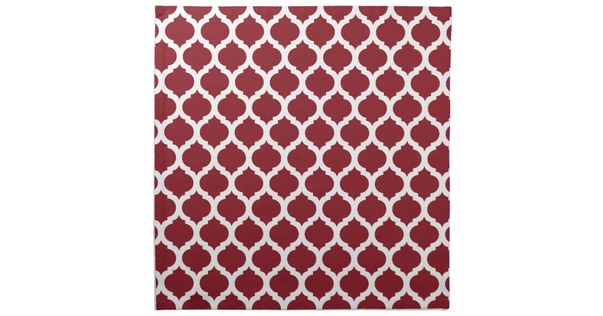 Maroon & White Moroccan Pattern Napkin | Zazzle