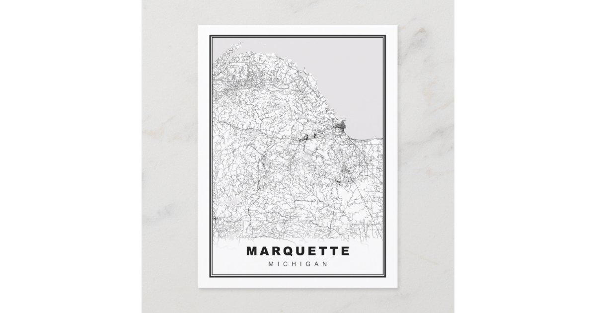 Marquette Map Postcard | Zazzle
