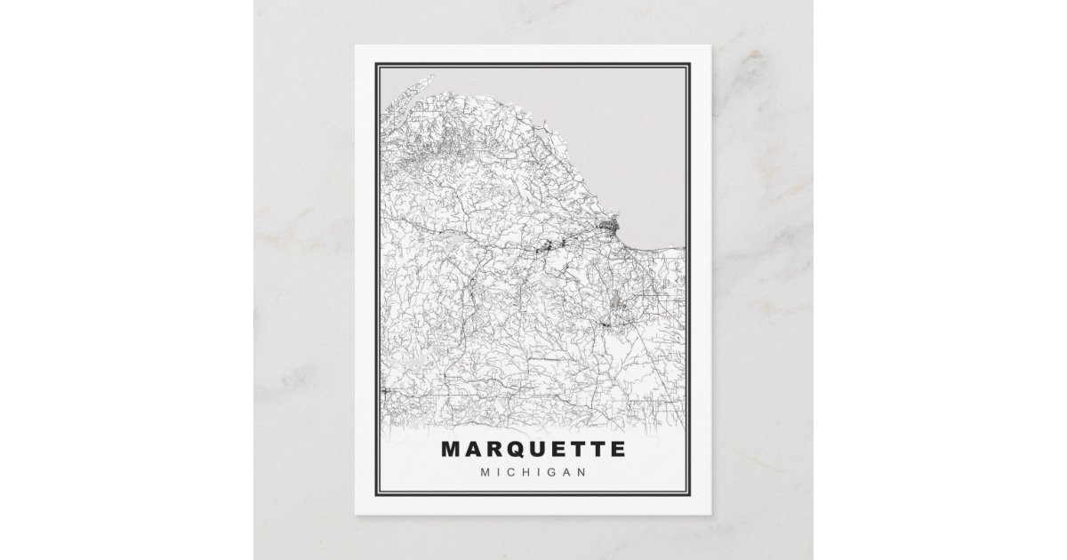 Marquette Map Postcard | Zazzle