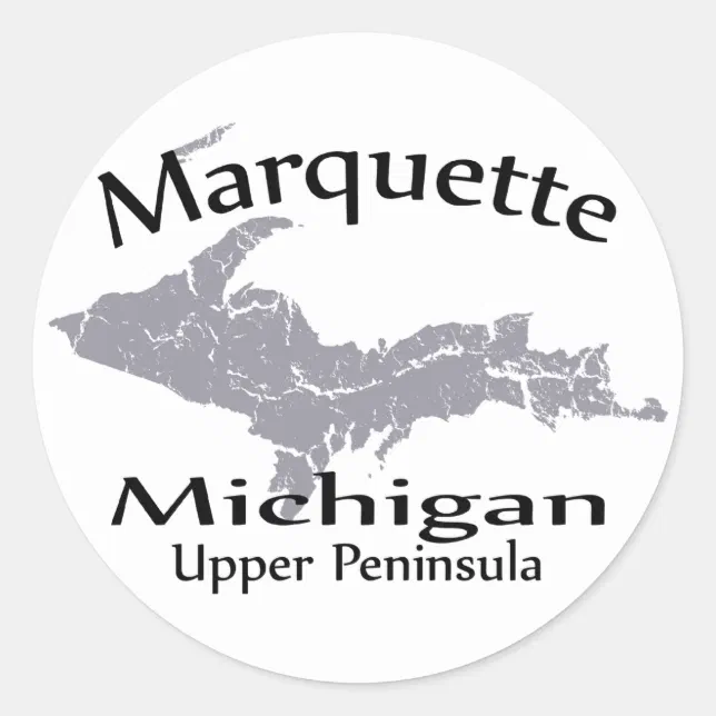 Marquette Michigan Map Design Sticker | Zazzle