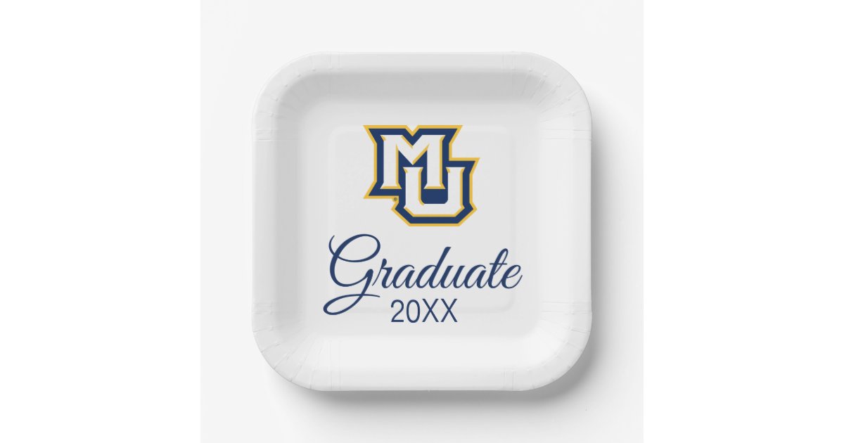 Marquette MU Interlocking Logo Graduation Paper Plates | Zazzle