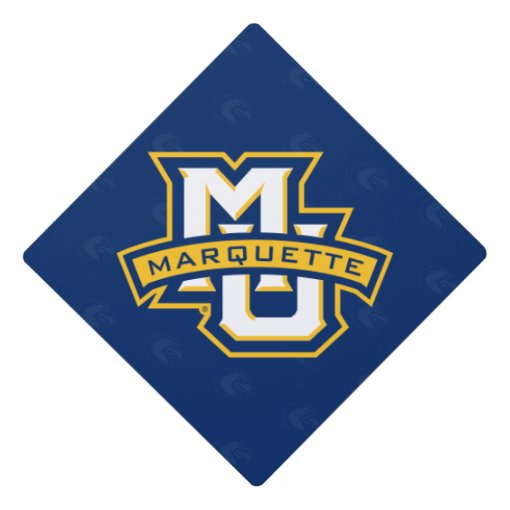 Marquette University Logo Watermark Graduation Cap Topper | Zazzle