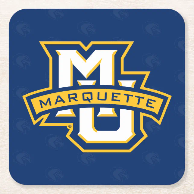 Marquette University Logo Watermark Square Paper Coaster | Zazzle
