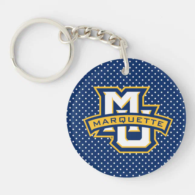 Marquette University Polka Dot Pattern Keychain | Zazzle