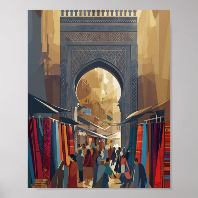 Marrakech Market Poster – Minimalist Moroccan | Zazzle