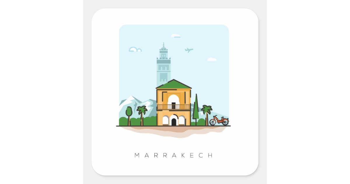 Marrakech Morocco travel sticker | Zazzle