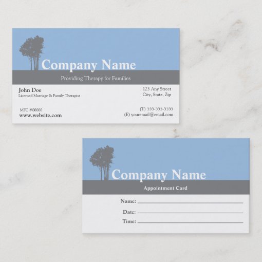 Marriage and Family Therapist Appointment Card | Zazzle