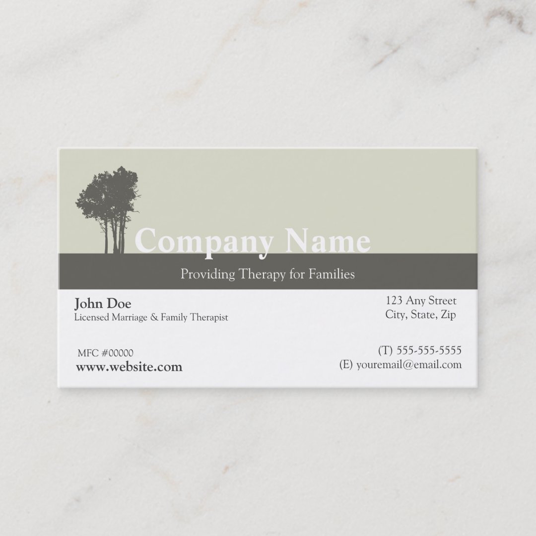Marriage and Family Therapist Business Card | Zazzle