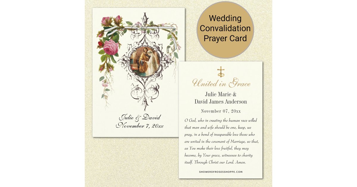Marriage Blessing Convalidation Prayer Card | Zazzle