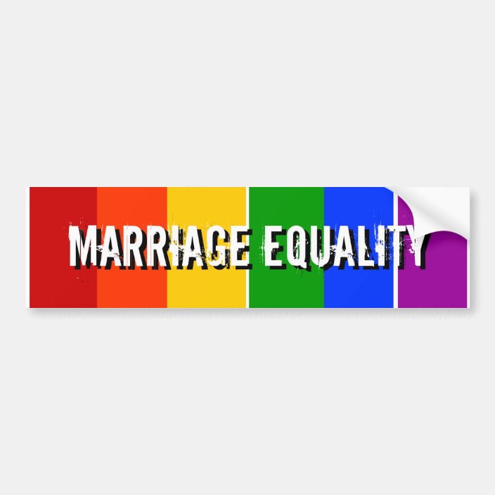 MARRIAGE EQUALITY BUMPER STICKER | Zazzle.com