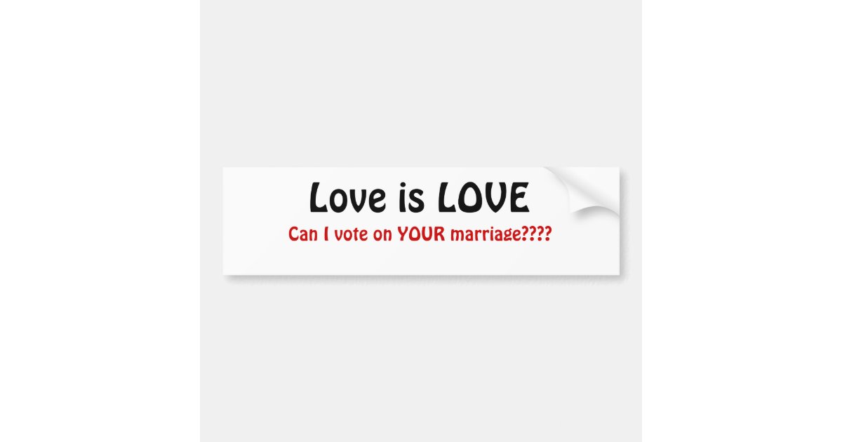 Marriage equality bumper sticker | Zazzle
