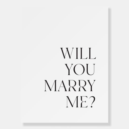 Marriage Proposal Sign Engagement Proposal Sign | Zazzle