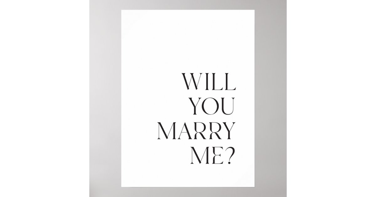 Marriage Proposal Sign Printable Downloadable | Zazzle