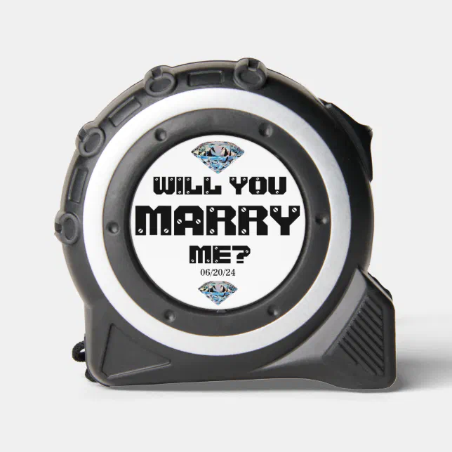 Marriage proposal will you marry me surprise tape measure | Zazzle