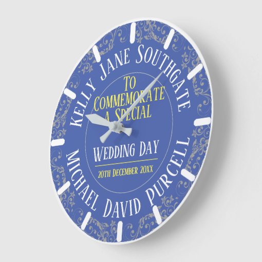 Marriage & Wedding Commemoration. Large Clock | Zazzle
