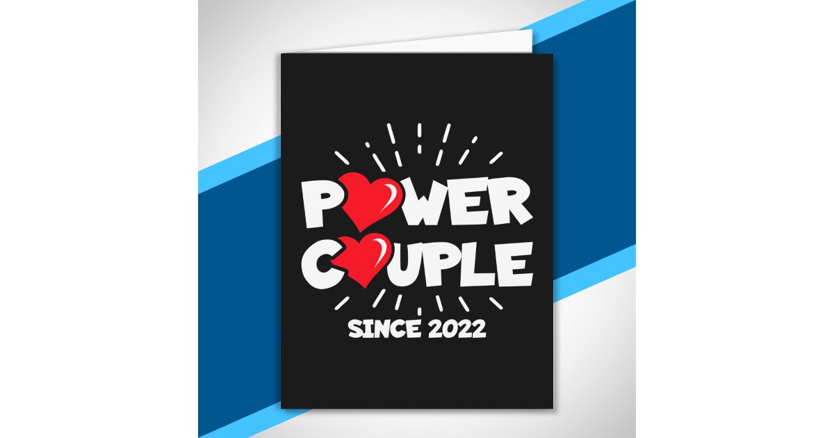Married 2022 - Power Couple - Wedding Anniversary Card | Zazzle