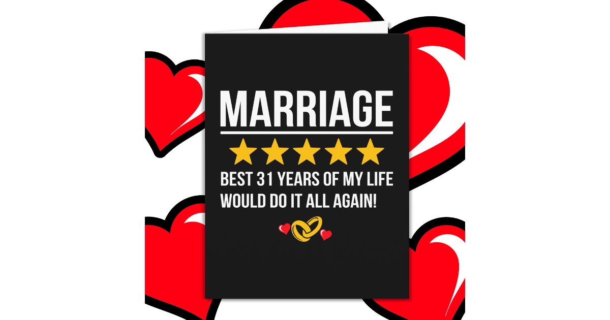 Married 31 Years Cute 31st Wedding Anniversary Card | Zazzle