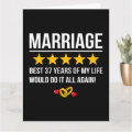 Married 37 Years Cute 37th Wedding Anniversary Card | Zazzle