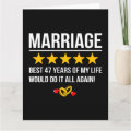 Married 47 Years Cute 47th Wedding Anniversary Card | Zazzle