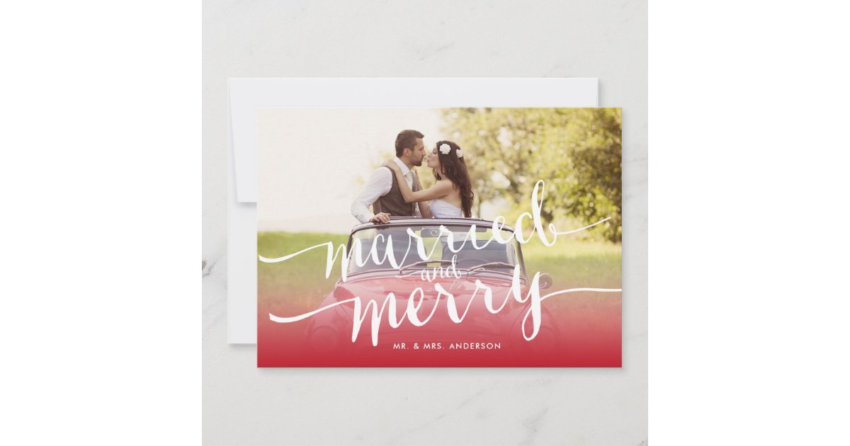 Married and Merry First Christmas Holiday Photo | Zazzle