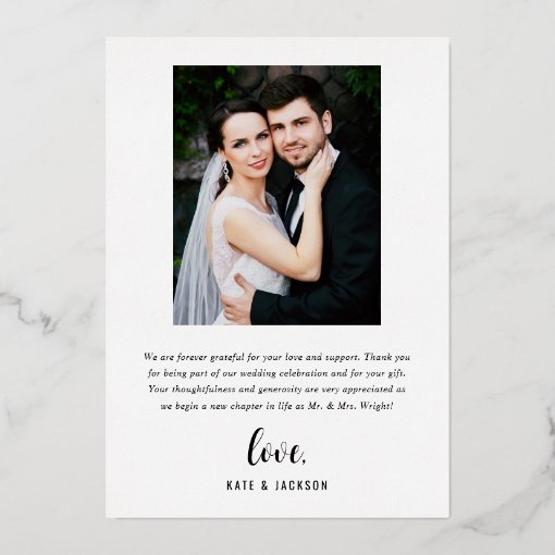 Married and Merry Wedding Photo Collage Rose Gold Foil Holiday Card ...