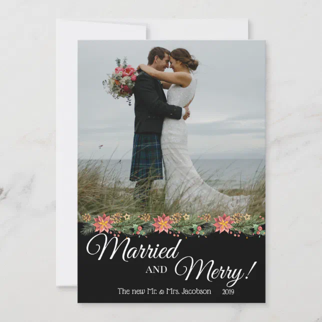 Married and Merry! - Wedding Photo - Two Sided | Zazzle