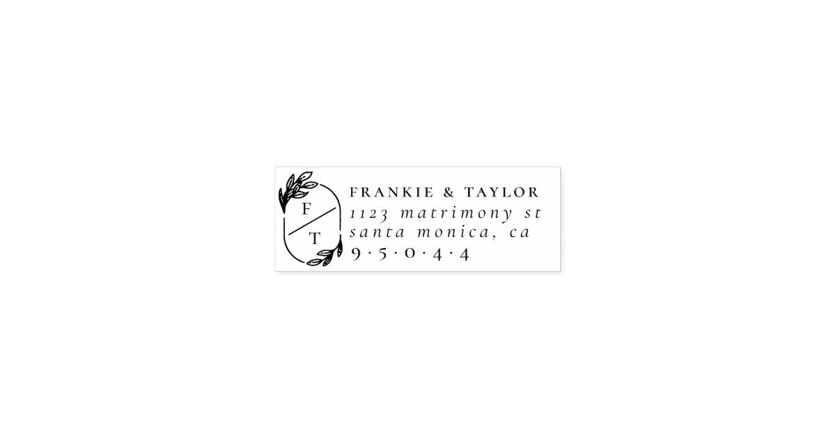 Married Couple Monogram Formal Wedding Address Self-inking Stamp | Zazzle