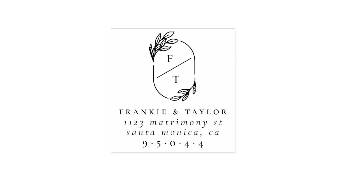 Married Couple Monogram | Wedding Return Address Rubber Stamp | Zazzle