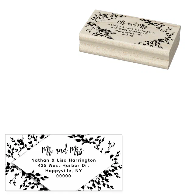 Married Couple Mr. and Mrs. Vines Return Address Rubber Stamp | Zazzle
