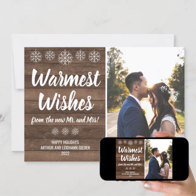 Married Happy Holidays Merry Christmas Photo Holiday Card | Zazzle