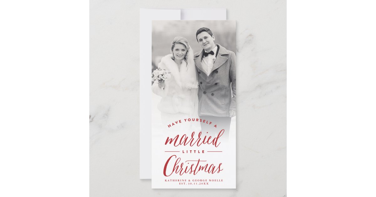Married Little First Christmas Photo Wedding Holiday Card | Zazzle.com