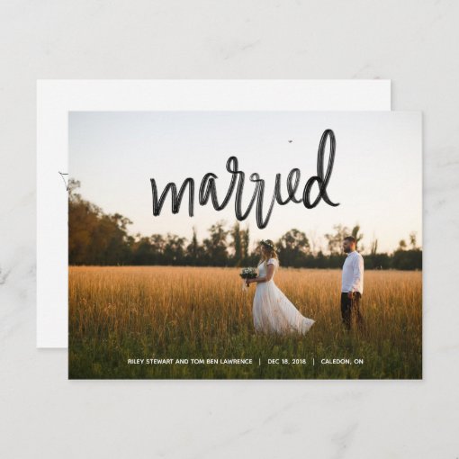 Married Marriage Announcement Postcard | Zazzle