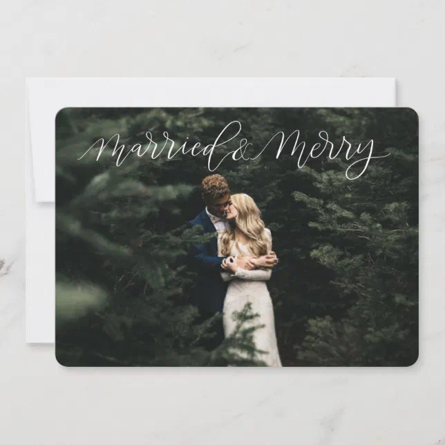Married & Merry Christmas Card | Zazzle