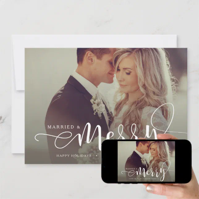 Married & Merry Holiday Photo | Zazzle