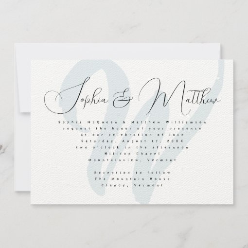 Married Monogram Modern Ceremony Invitation | Zazzle